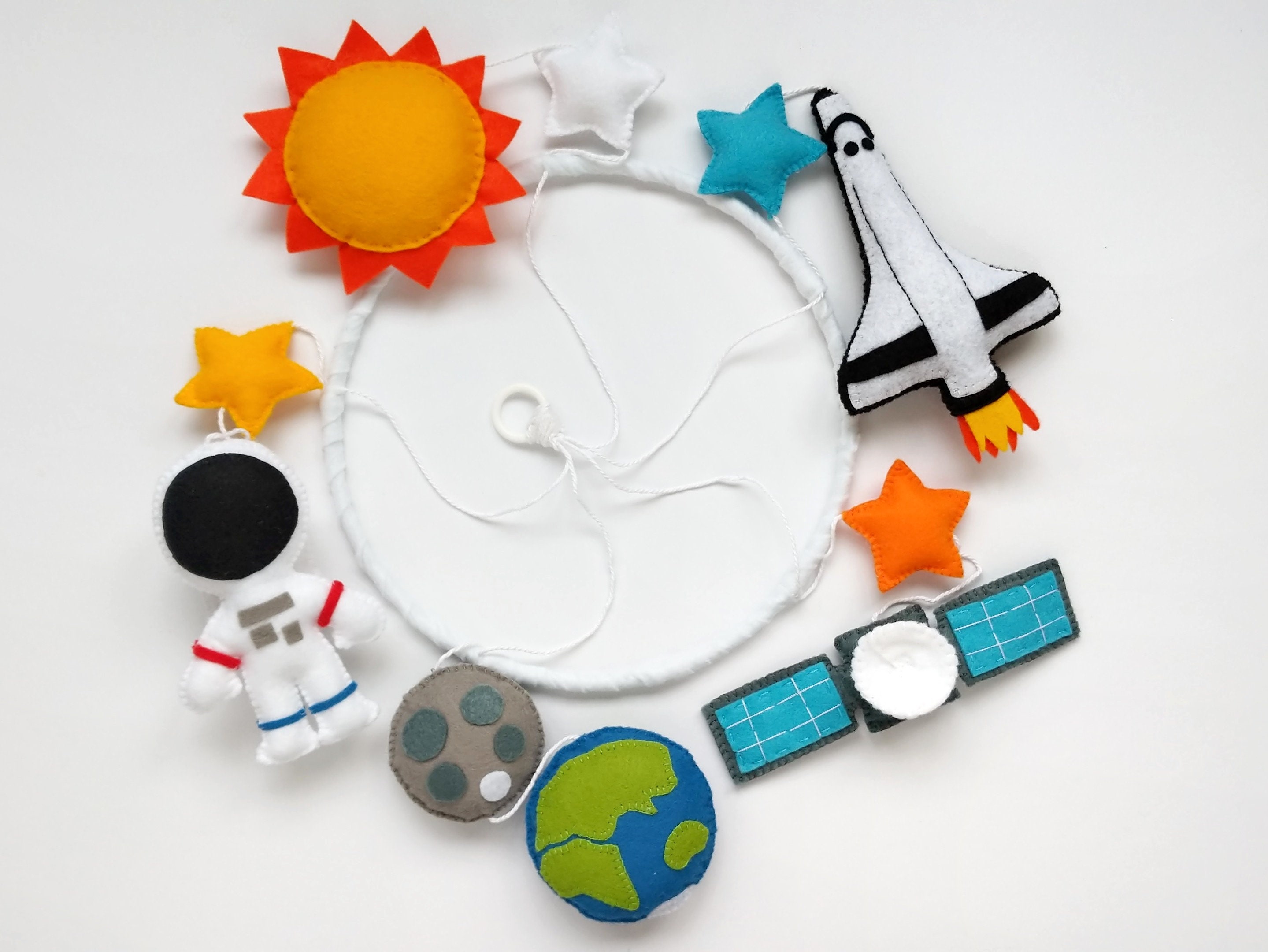 Space Baby Mobile With an Astronaut, Space Shuttle and Satellite ...