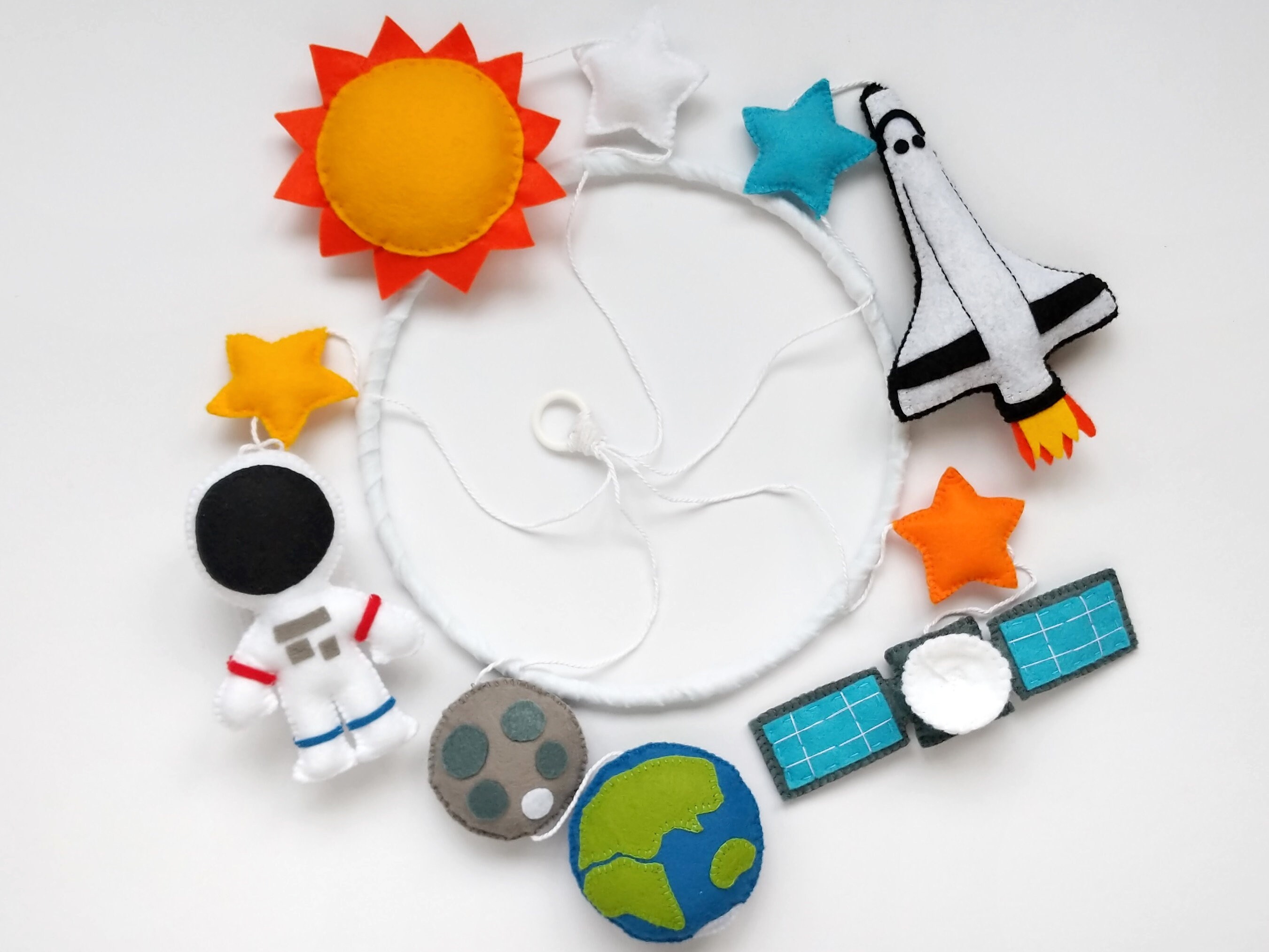 Space Baby Mobile With an Astronaut, Space Shuttle and Satellite ...