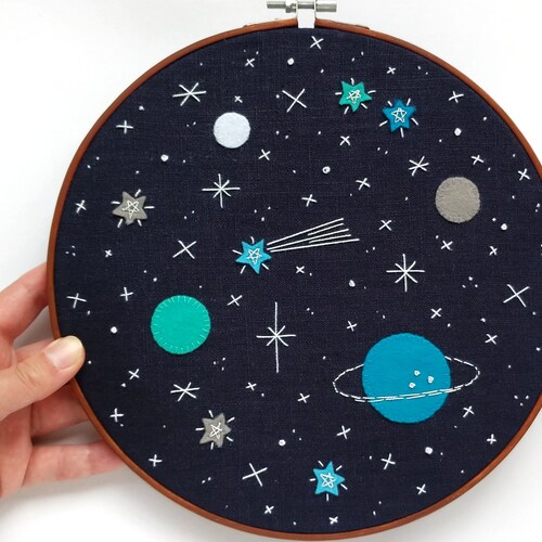 Night Sky 20 Embroidery Hoop Art With the the Milky Way - Etsy