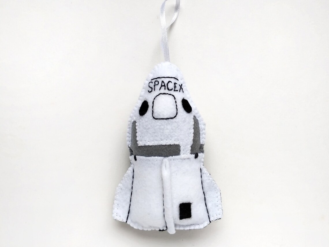Spacex Dragon Spacecraft Felt Ornament Christmas Tree - Etsy
