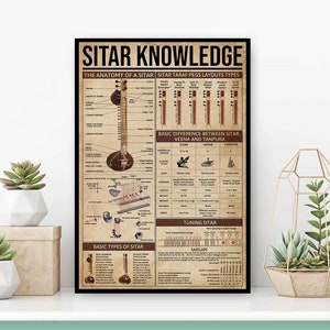 Sitar Knowledge Poster, Anatomy of A Sitar, Basic Types of Sitar, Sitar ...