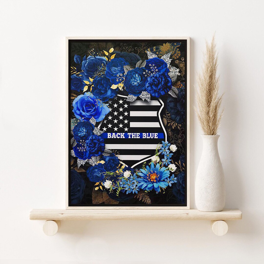 Back the Blue American Poster, Police Officer Wall Art, Gift for ...