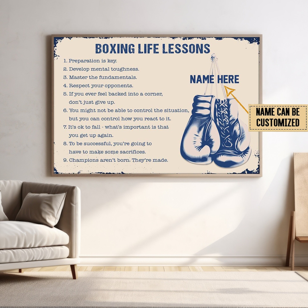 Personalized Boxing Life Lessons Poster, Boxing Wall Hanging, Boxing ...