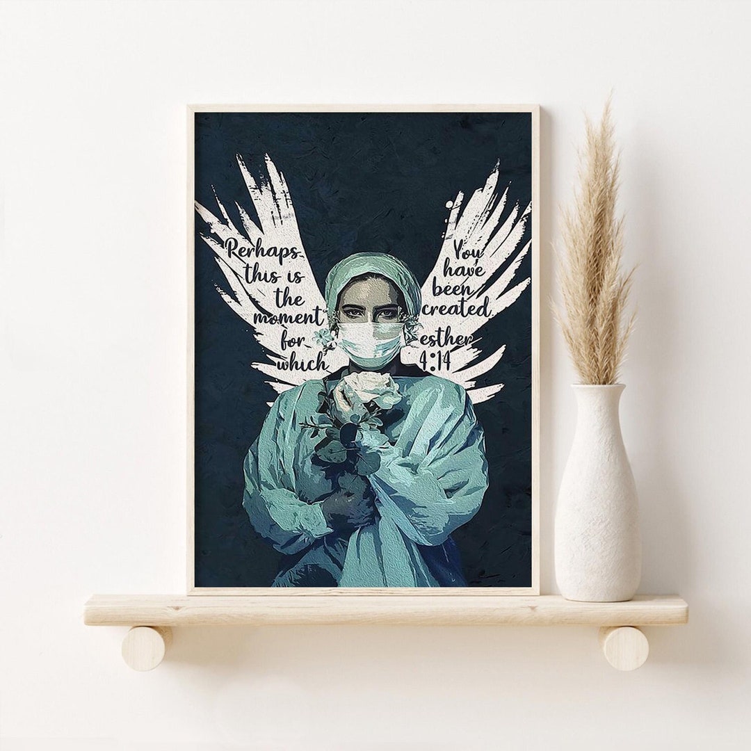 Angel Wings Nurse Poster, Nursing Nurse Art Print, Social Worker Wall ...