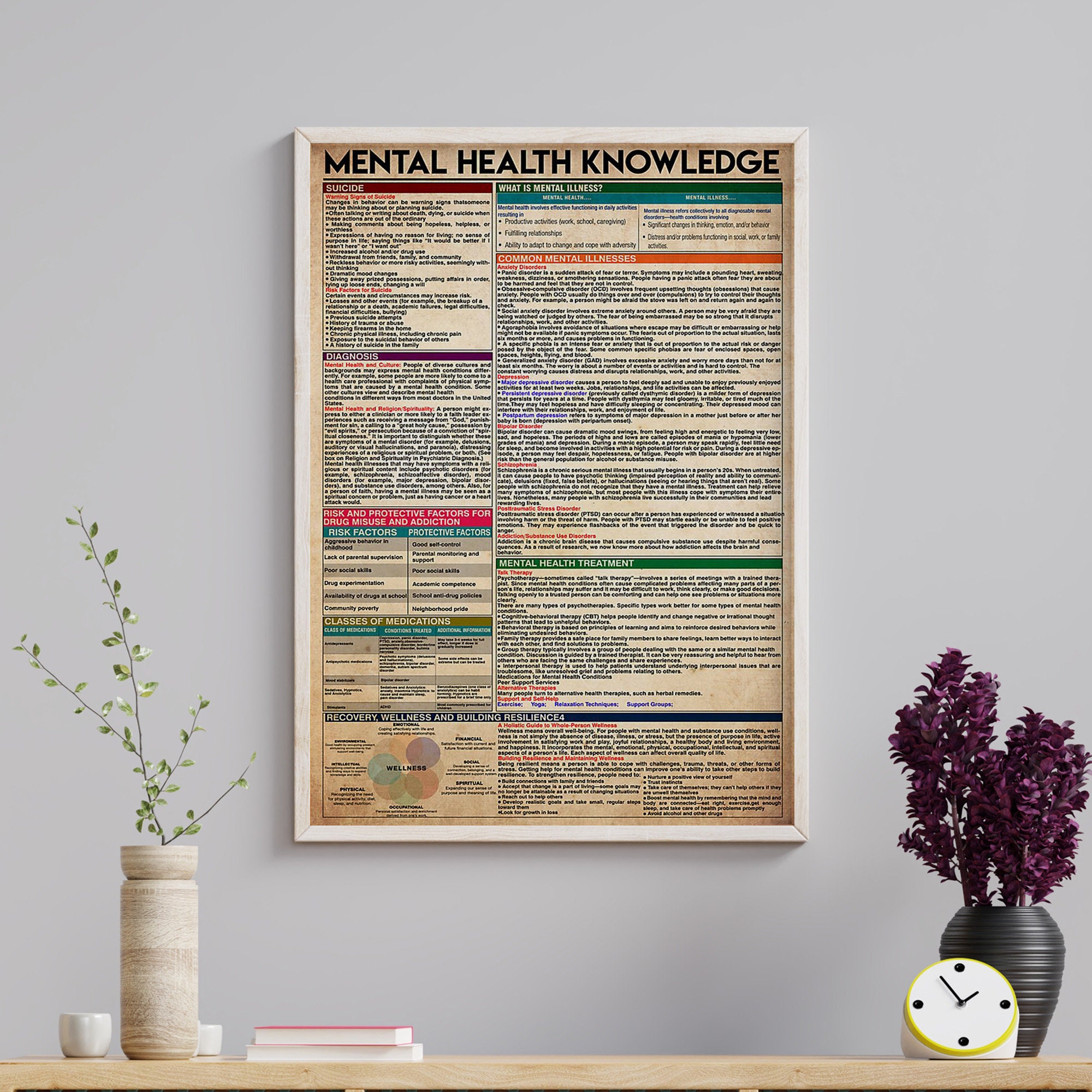 Mental Health Knowledge Poster, What is Common Mental Illnesses, Mental ...