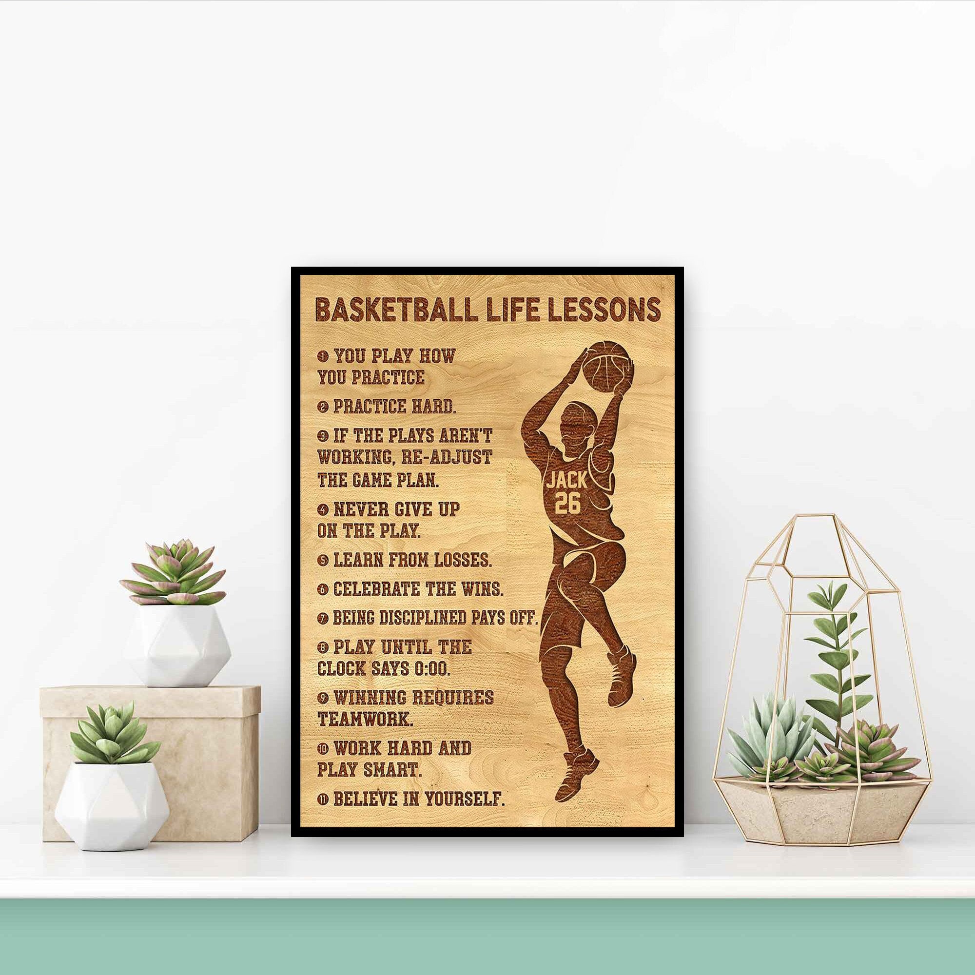 Personalized Basketball Life Lessons Poster, Basketball Wall Hanging ...