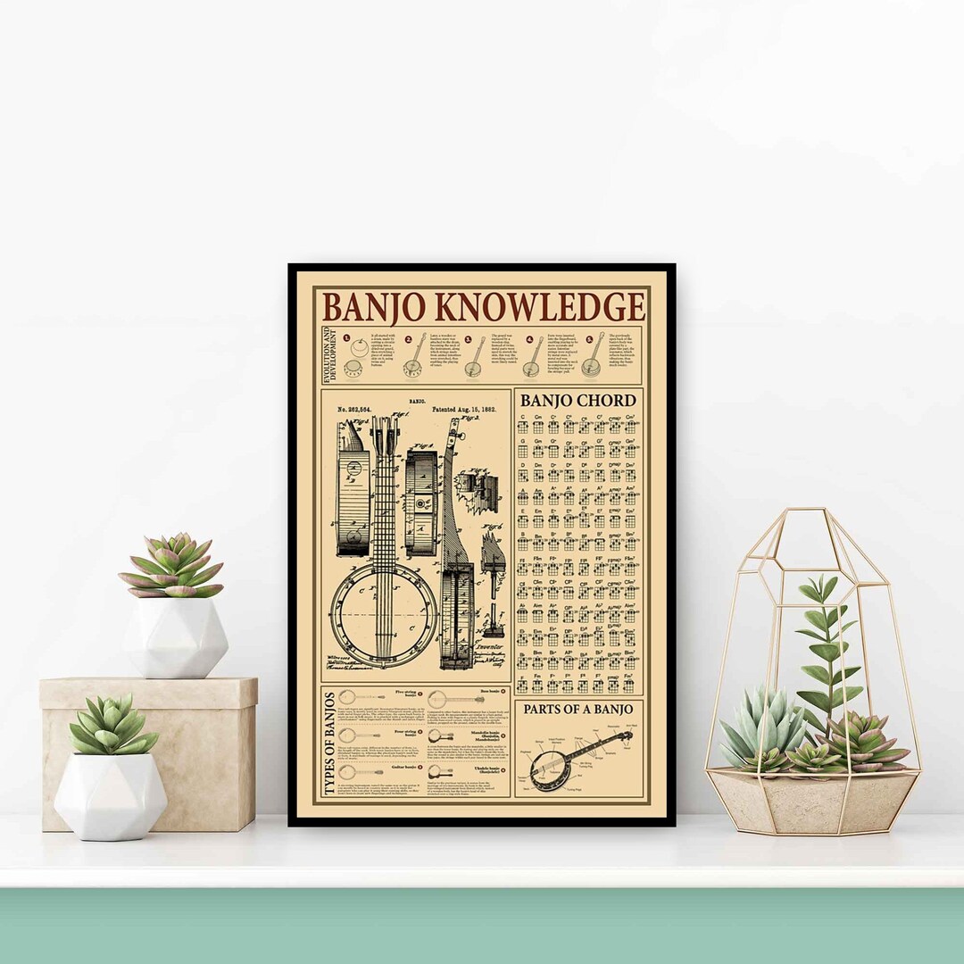 Banjo Knowledge Poster, Anatomy of A Banjo, Banjo Chord, Types of Banjo ...