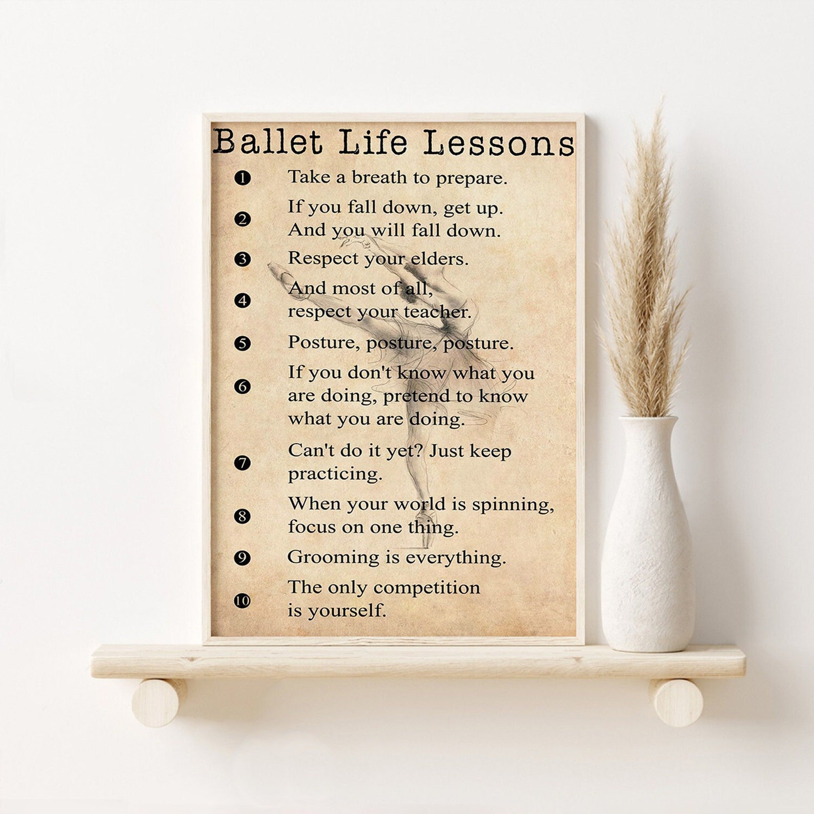 Ballet Life Lessons Poster, Ballerina Girl Room Art, Ballet Lover Gift ...