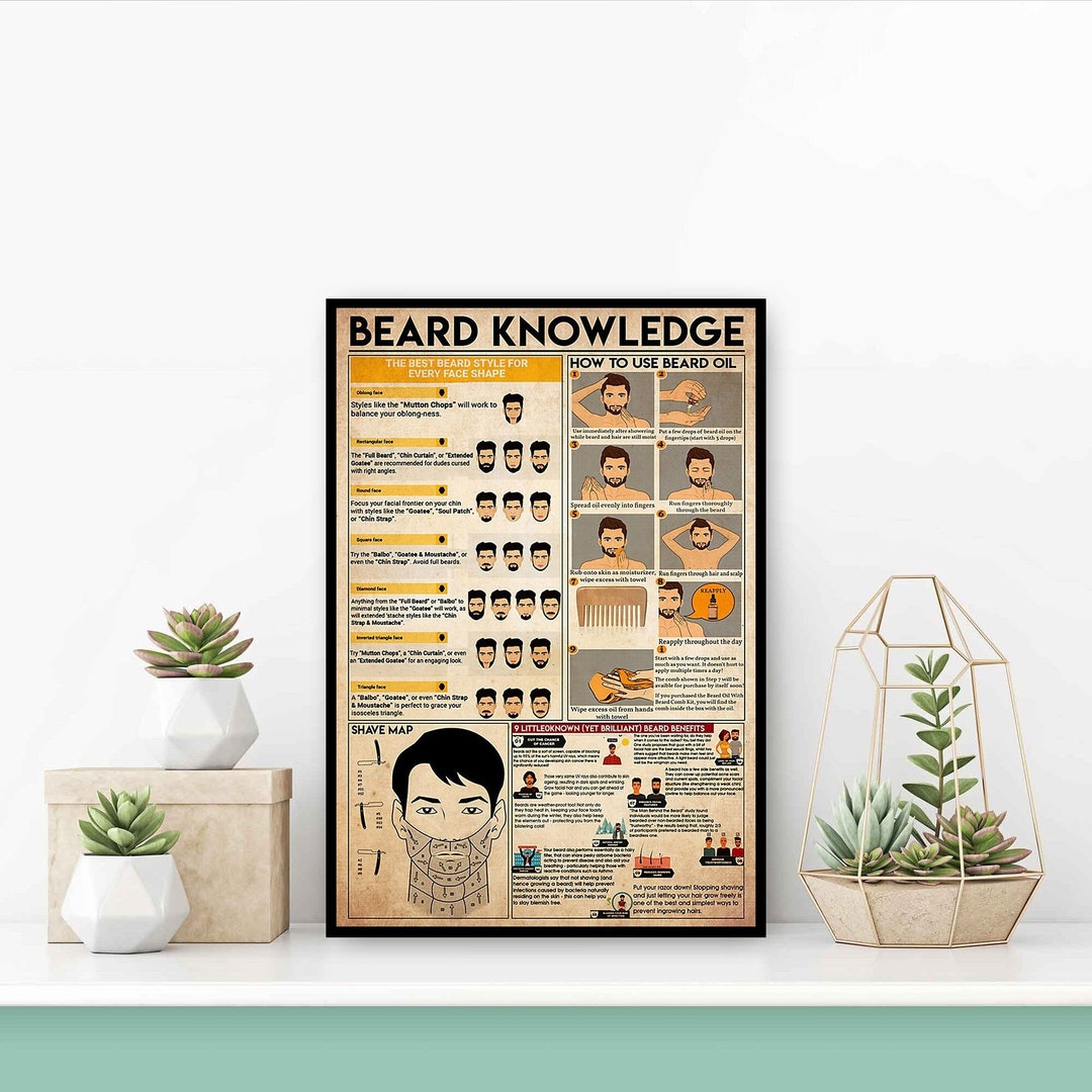 Beard Knowledge Poster, the Best Beard Style for Every Face Shape, How ...