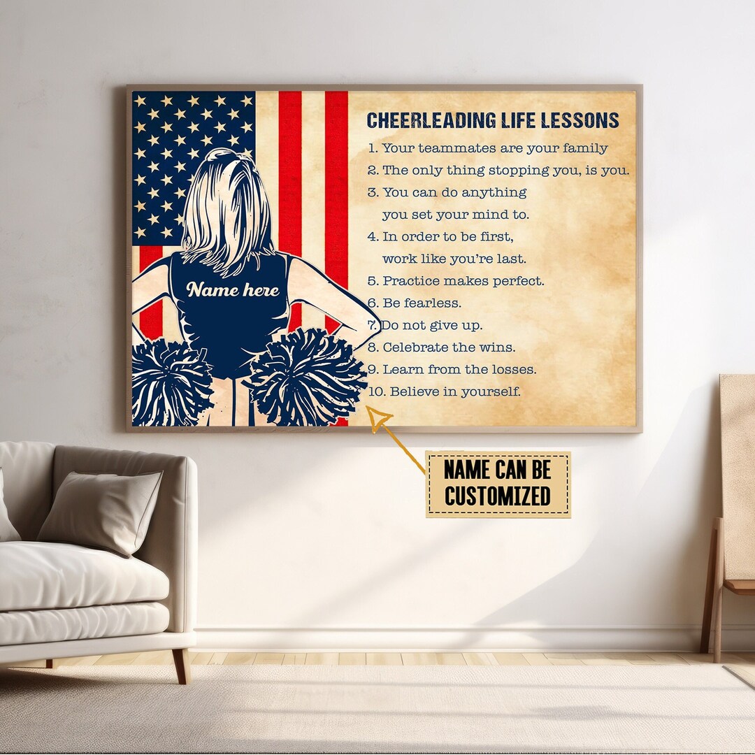 Personalized Cheerleading Life Lessons Poster, Cheerleading Wall ...