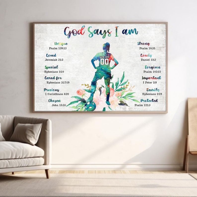 Personalized Soccer Gods Say I Am Poster, Soccer Wall Hanging, Soccer ...
