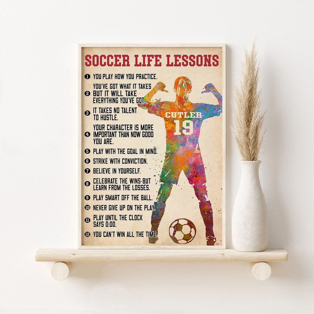 Personalized Soccer Life Lessons Poster, Soccer Wall Hanging, Soccer ...