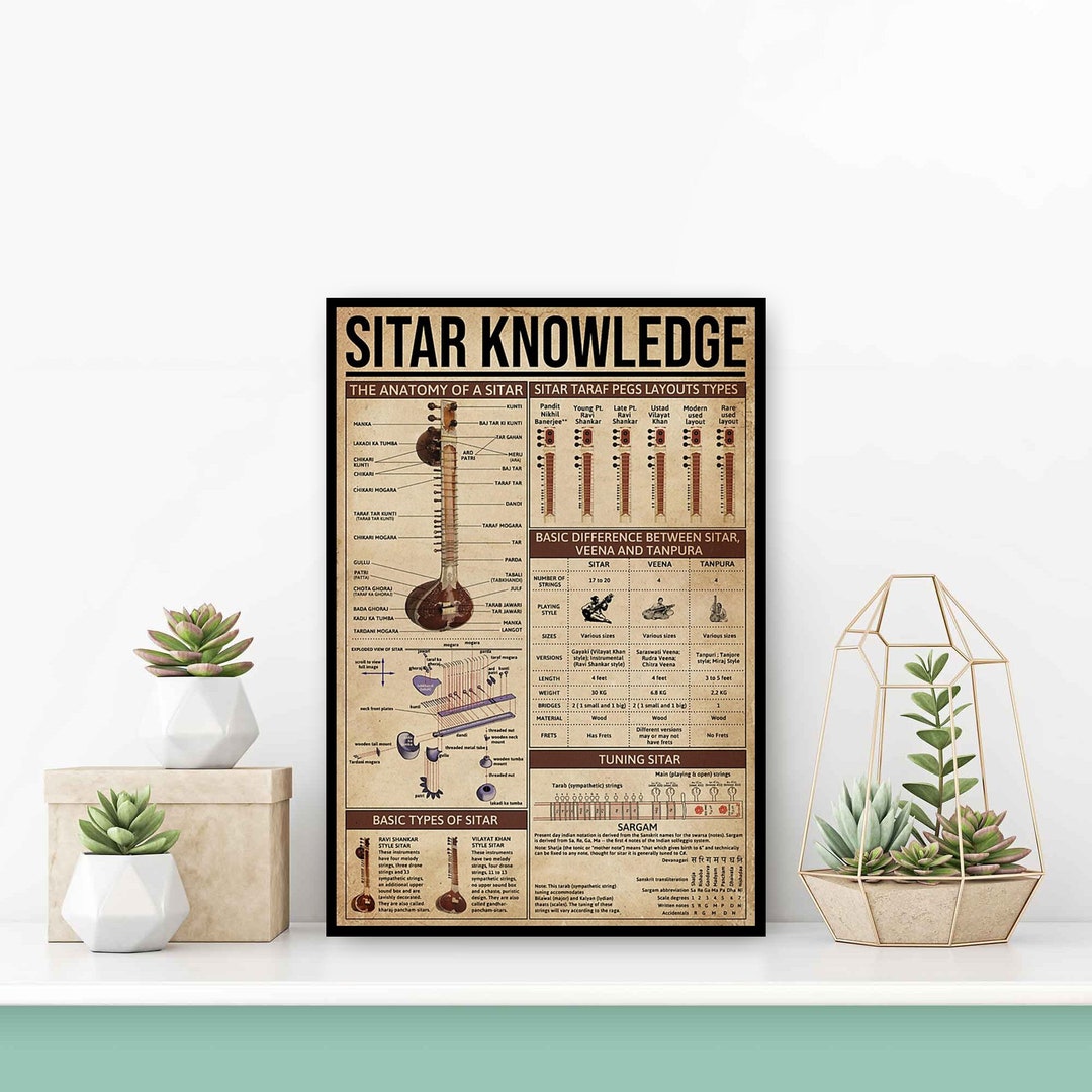 Sitar Knowledge Poster, Anatomy of A Sitar, Basic Types of Sitar, Sitar ...