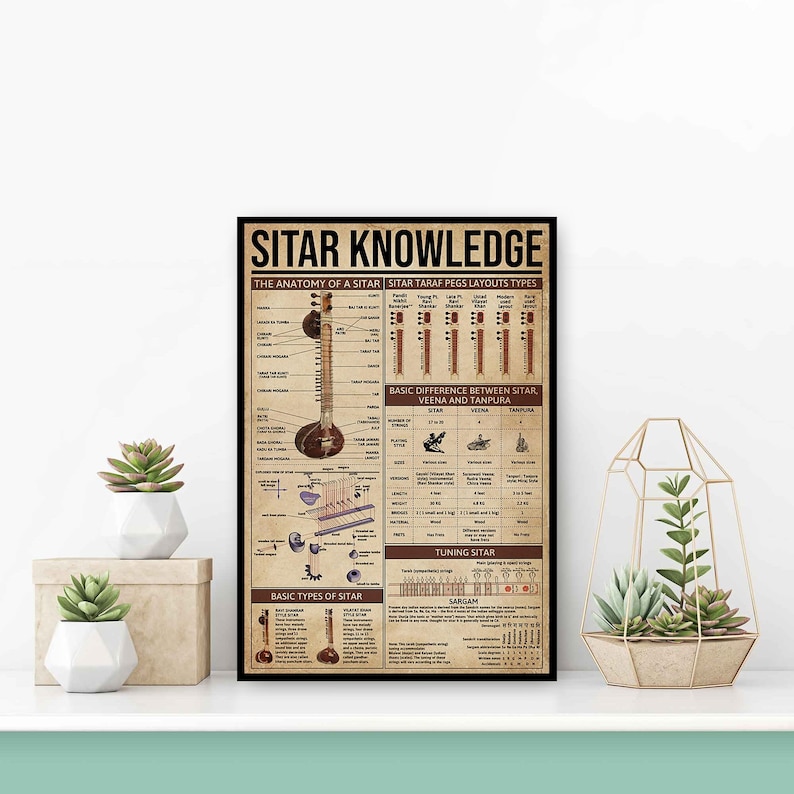 Sitar Knowledge Poster, Anatomy of A Sitar, Basic Types of Sitar, Sitar ...