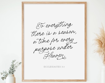 To Everything There is a Season - Watercolor Bible Verse Art Print ...