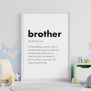 Brother Sign, Brother Definition Sign, Boys Room Decor, Funny ...