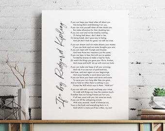 If Poem Art Print Rudyard Kipling Poem Motivational Poster - Etsy