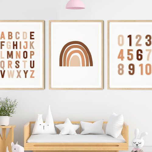 Alphabet Print Alphabet Nursery Wall Art Alphabet Poster ABC - Etsy