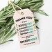 Volunteer Appreciation Gift Tags, Editable Mint Favor Tag, Thank You ...