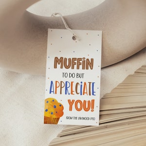 Muffin to Do but Appreciate You Editable Gift Tag, Employee ...