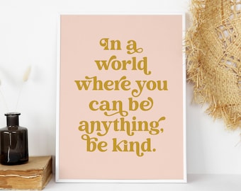 Be Kind Wall Art | Etsy