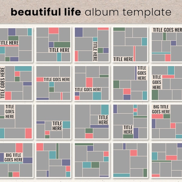 Scrapbook Templates 12x12 - Etsy