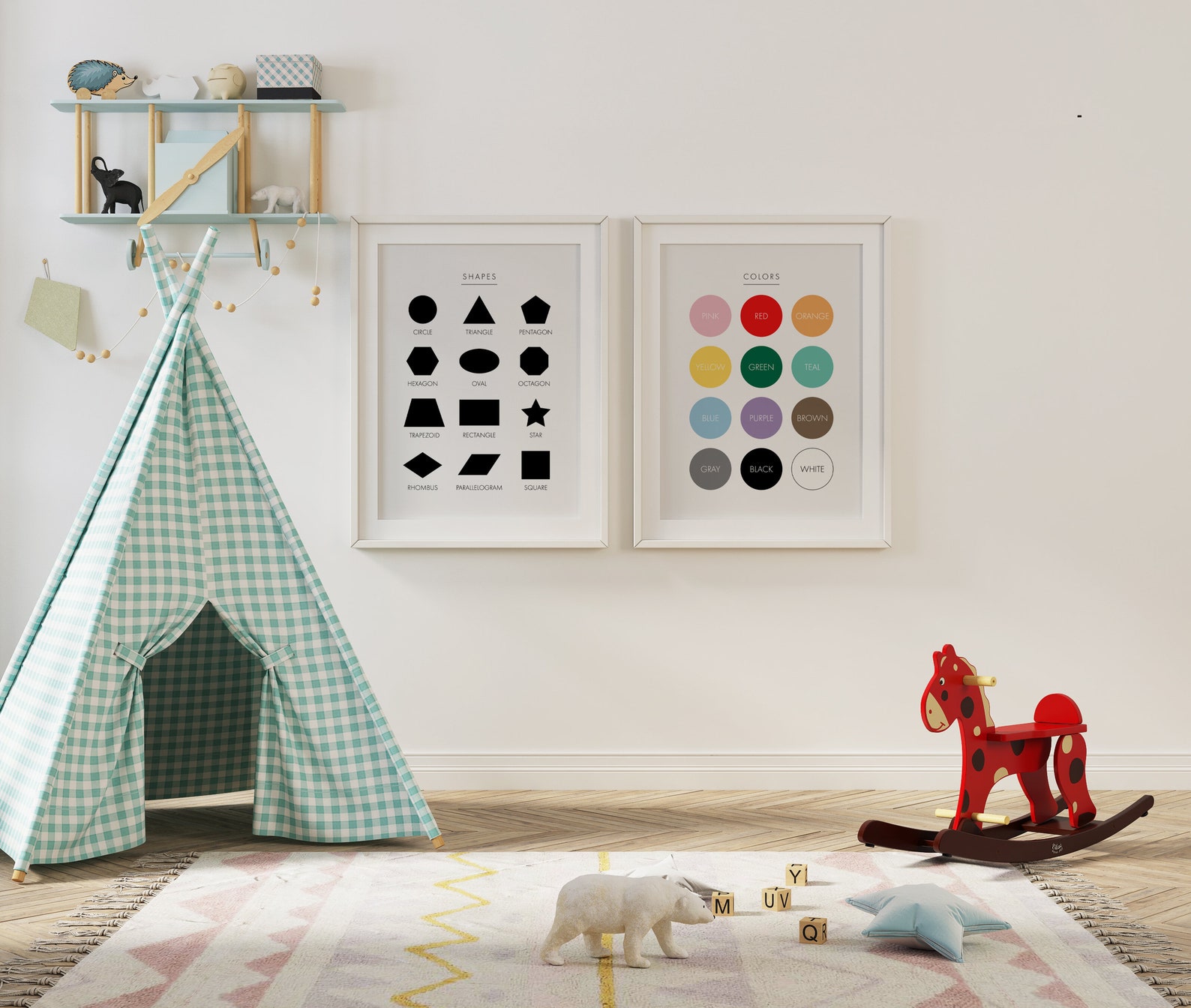 Minimalist Alphabet Posters, Educational Prints Set, Numbers Shapes ...