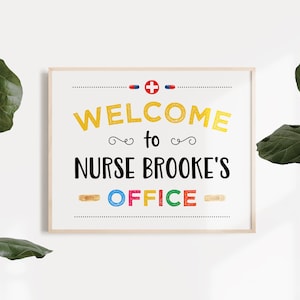 School Nurse Door Sign, Editable Nurse Office Welcome Poster, Pediatric ...