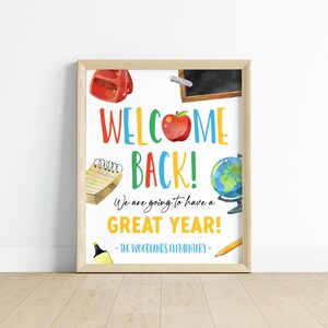 Welcome Back to School Sign, Editable First Day of School Poster ...
