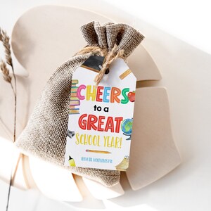 Cheers to A Great School Year Back to School Gift Tag, First Day of ...