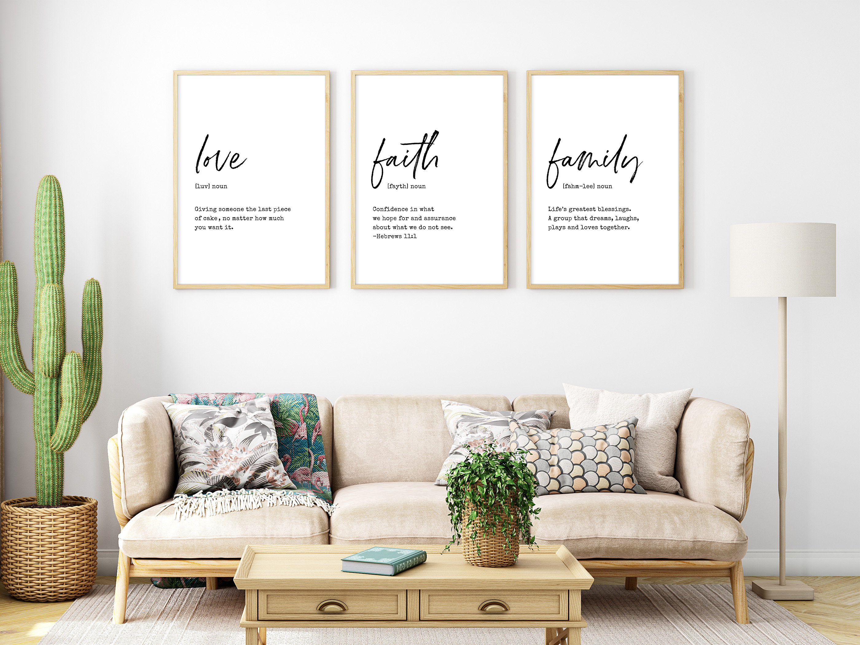 Family Quote Sign Set of 3 Inspirational Wall Arts Positive | Etsy