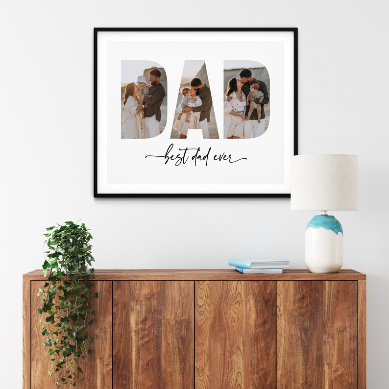 Dad Photo Collage Template Father's Day Gift From Kids - Etsy