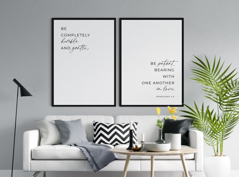 Be Humble and Gentle Be Patient Bible Verse Prints Ephesians - Etsy