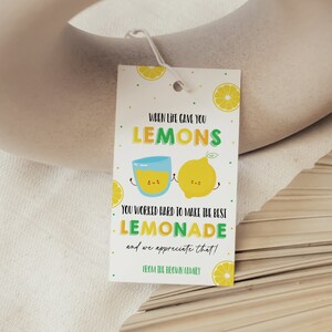 Lemon Gift Tag, When Life Gives You Lemons Editable Thank You Tag ...