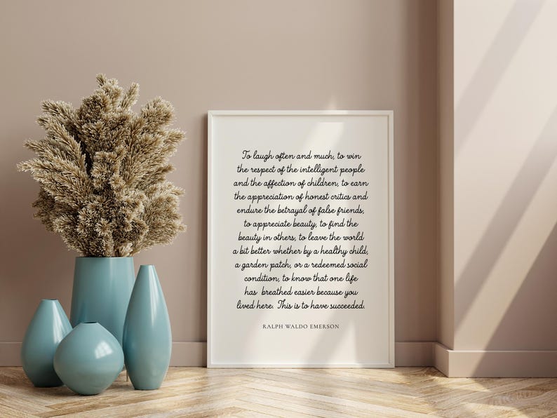 Ralph Waldo Emerson Success Quote, to Laugh Often and Much Printable ...