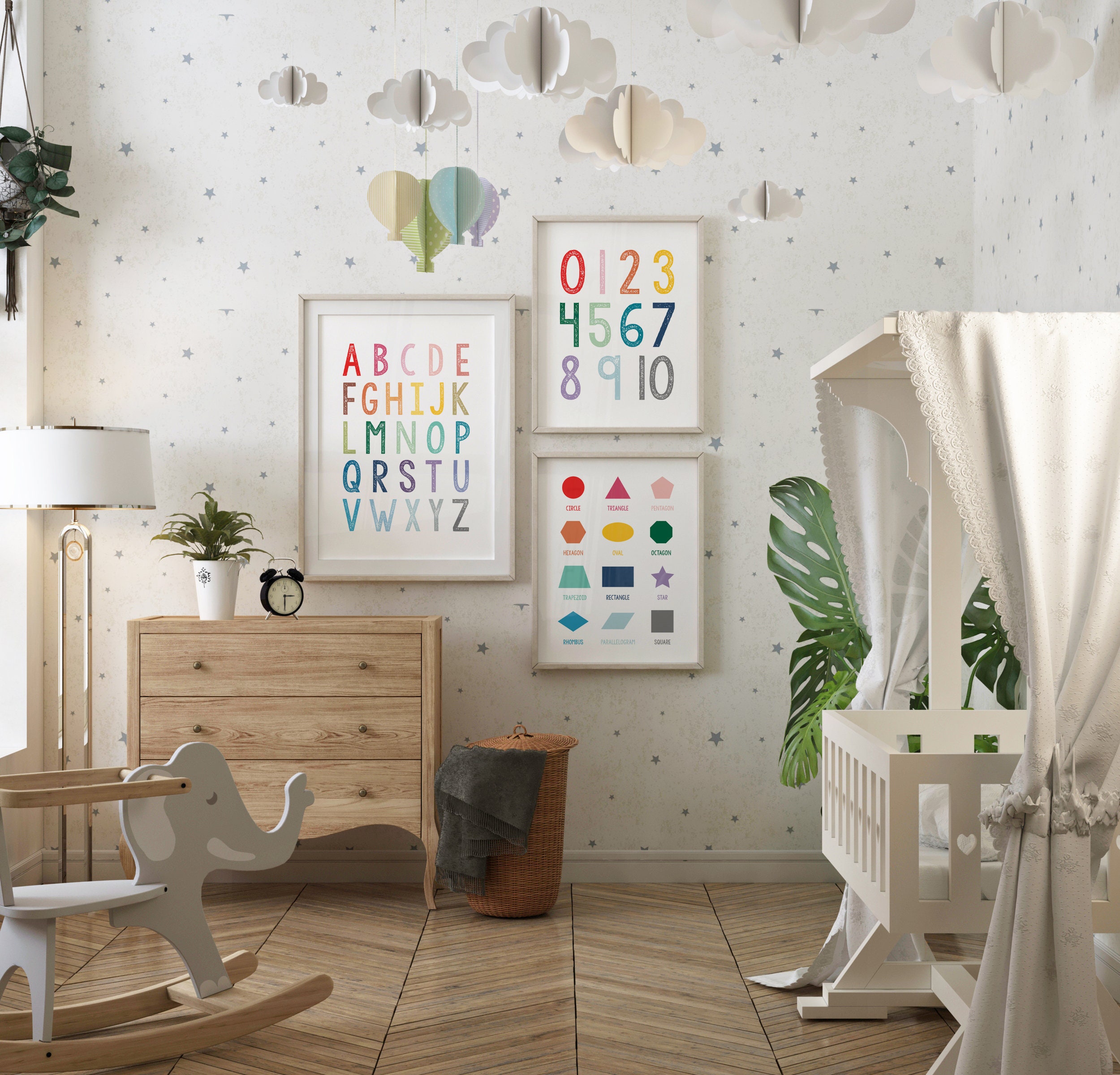 Rainbow Classroom Decor Set of 6 Educational Prints Colorful | Etsy