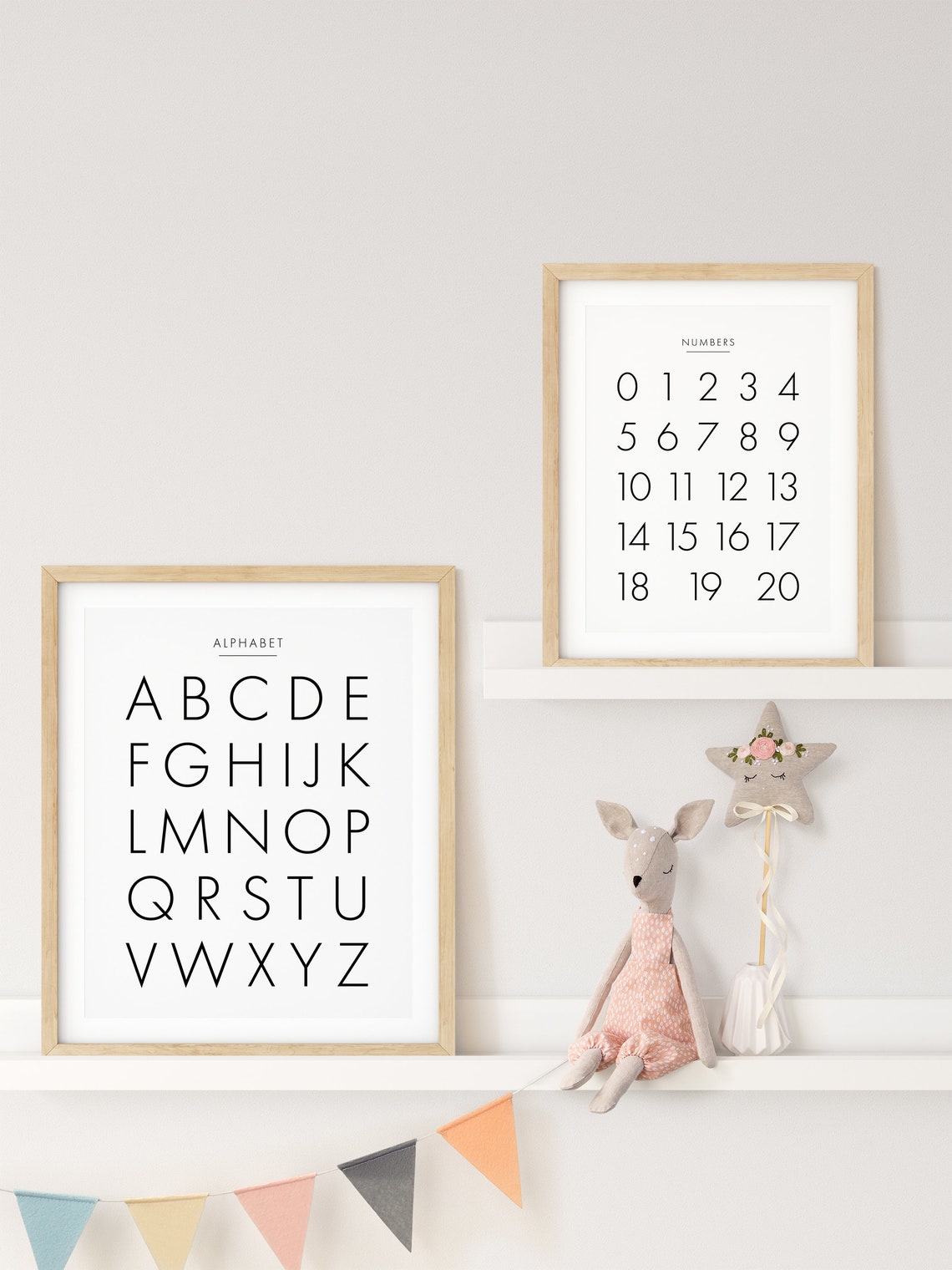 Minimalist Alphabet Posters Educational Prints Set Numbers - Etsy
