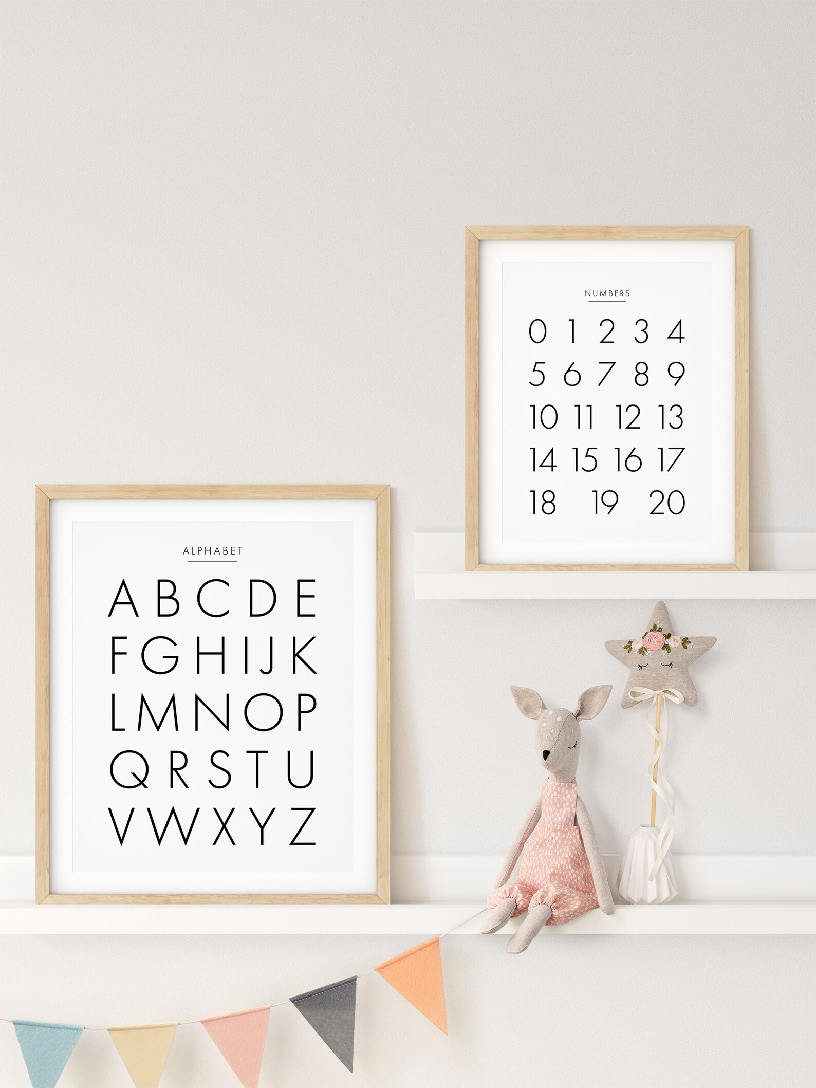 Minimalist Alphabet Posters, Educational Prints Set, Numbers Shapes ...