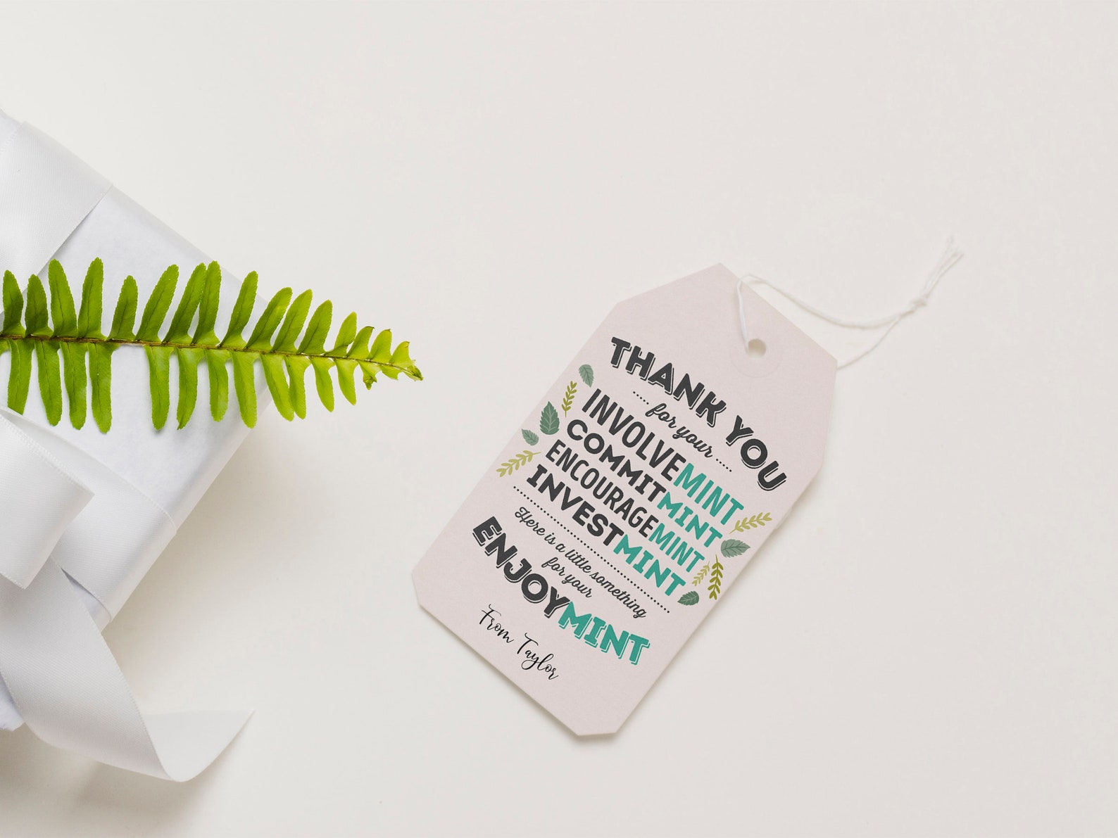 Volunteer Appreciation Gift Tags Editable Mint Favor Tag - Etsy