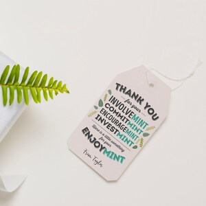 Volunteer Appreciation Gift Tags Editable Mint Favor Tag - Etsy