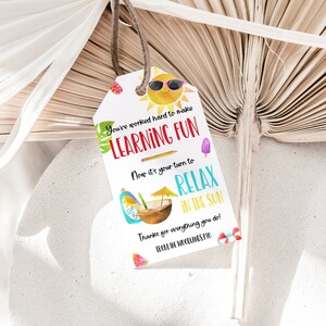 Teacher Appreciation Summer Gift Tag, Your Turn to Relax in the Sun ...