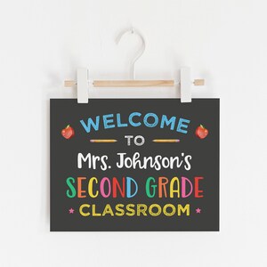 Classroom Welcome Sign, Editable Teacher Class Door Sign, Personalized ...