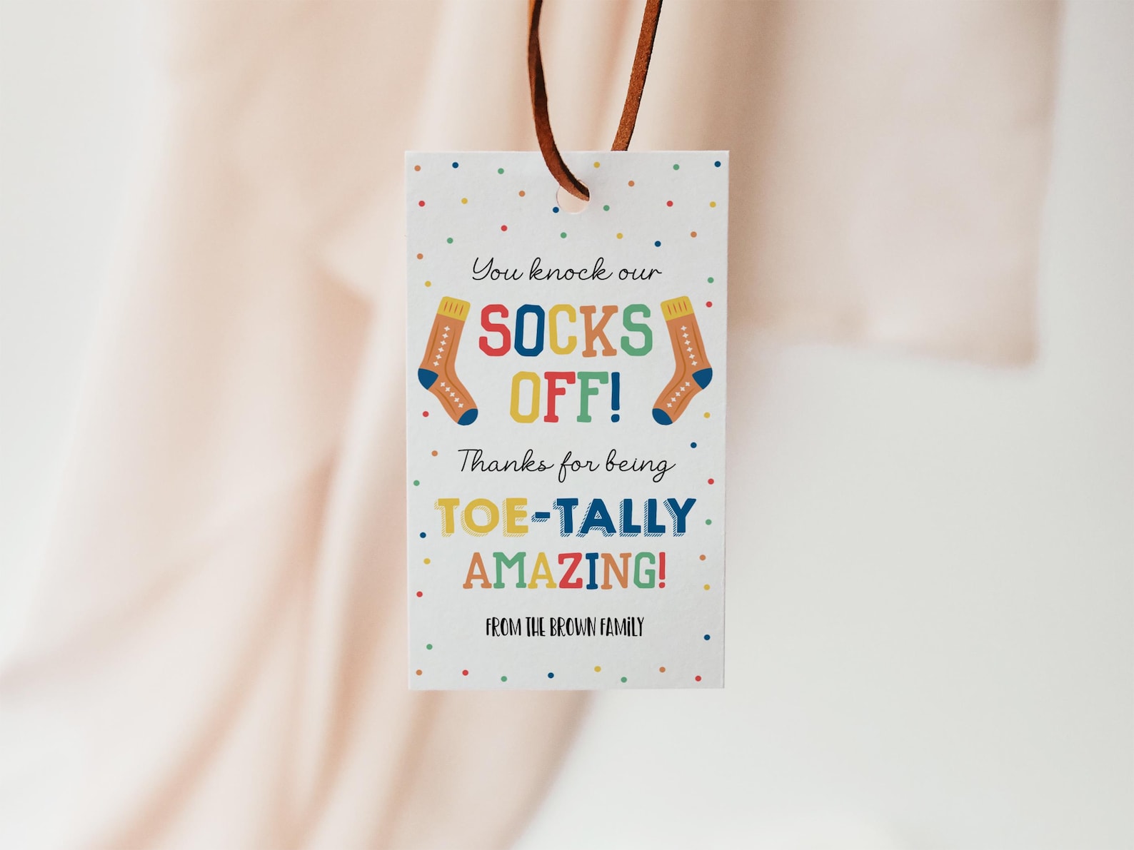 Socks Thank You Gift Tag, Editable Appreciation Gift for Teacher Nurse ...