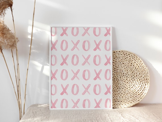 XOXO Poster Girl Nursery Decor XO Wall Art Hugs Kisses - Etsy