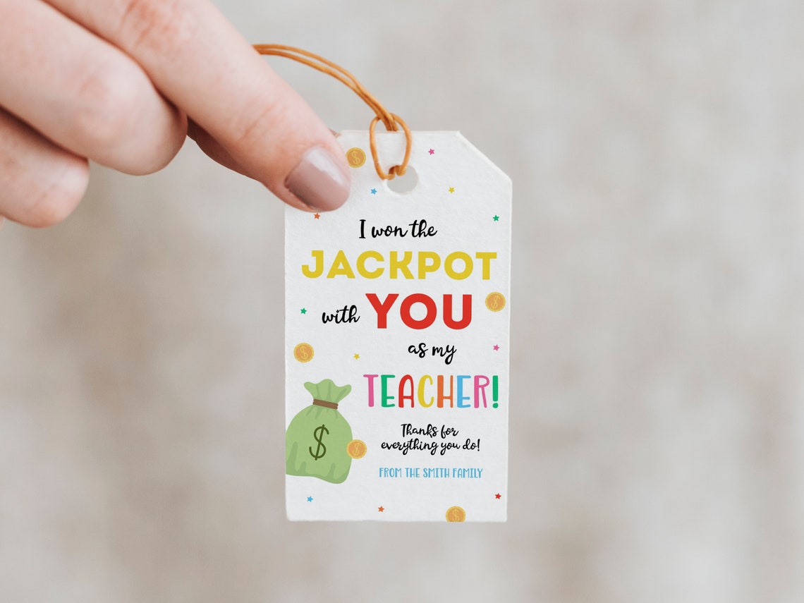 Lottery Gift Tag I Won the Jackpot With You as My Teacher - Etsy