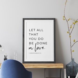 Let All That You Do Be Done in Love Sign Bible Verse Wall Art | Etsy