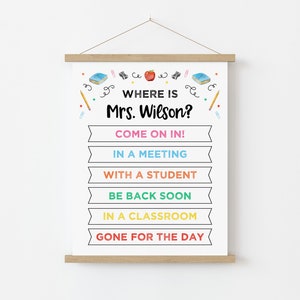 Where is the Teacher Editable Door Sign, Classroom Decor Printable ...