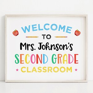 Classroom Welcome Sign, Editable Teacher Class Door Sign, Personalized ...