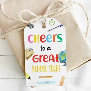 Cheers to A Great School Year Back to School Gift Tag First - Etsy