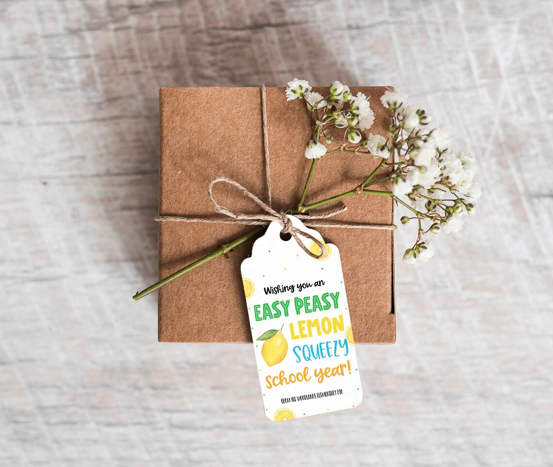 Easy Peasy Lemon Squeezy Gift Tag Back to School Lemon Gift - Etsy